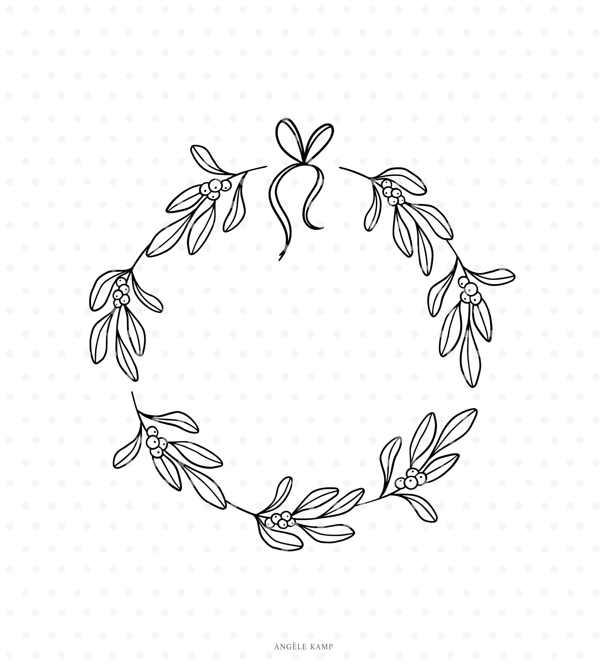 Mistletoe Wreath SVG Cutting File Clipart - Etsy UK