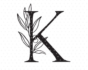 Letter V Svg Cutfile Alphabet Initial Monogram With Olive - Etsy