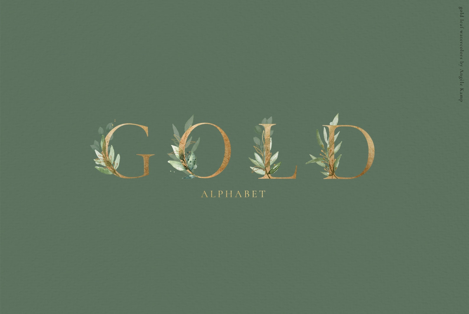 Gold Leaf Set Watercolor Alphabet Letters Clipart - Etsy