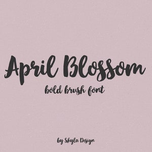 April Blossom bold brush font | Etsy