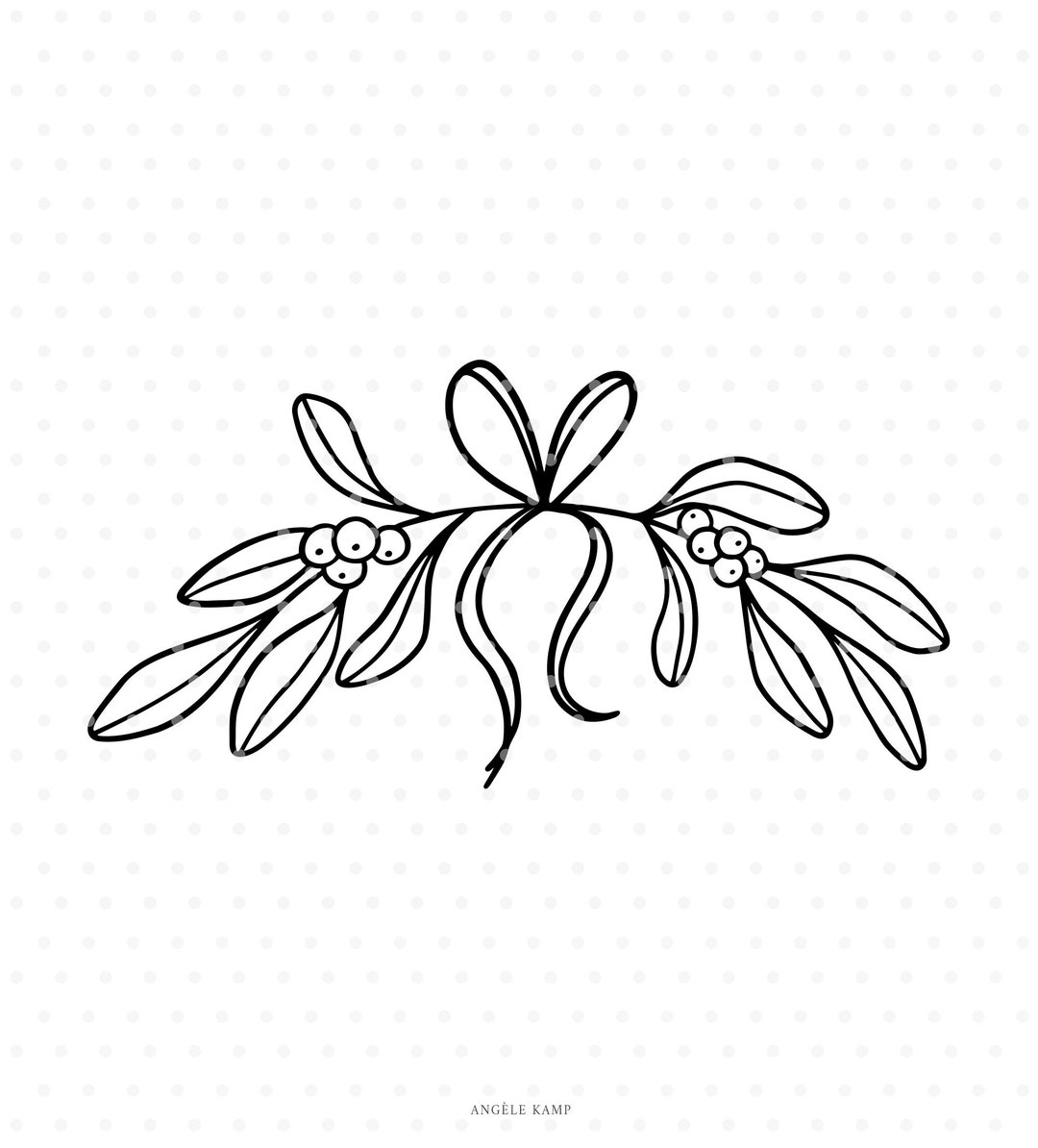 Mistletoe Bow Christmas SVG Cutfile Clipart - Etsy