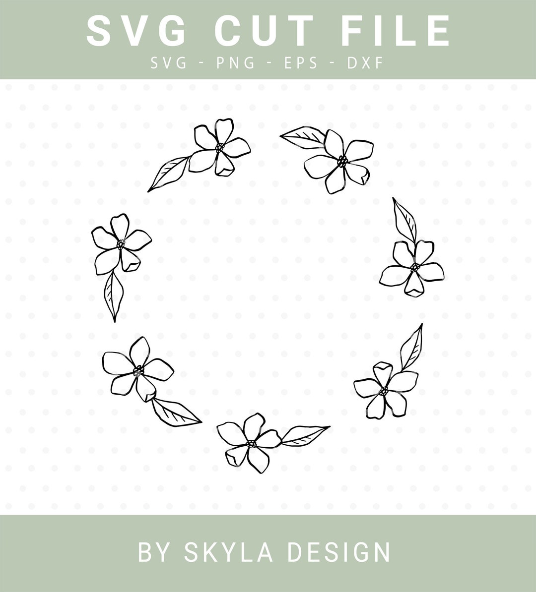 Spring Flower Wreath Svg Cut File Clipart - Etsy
