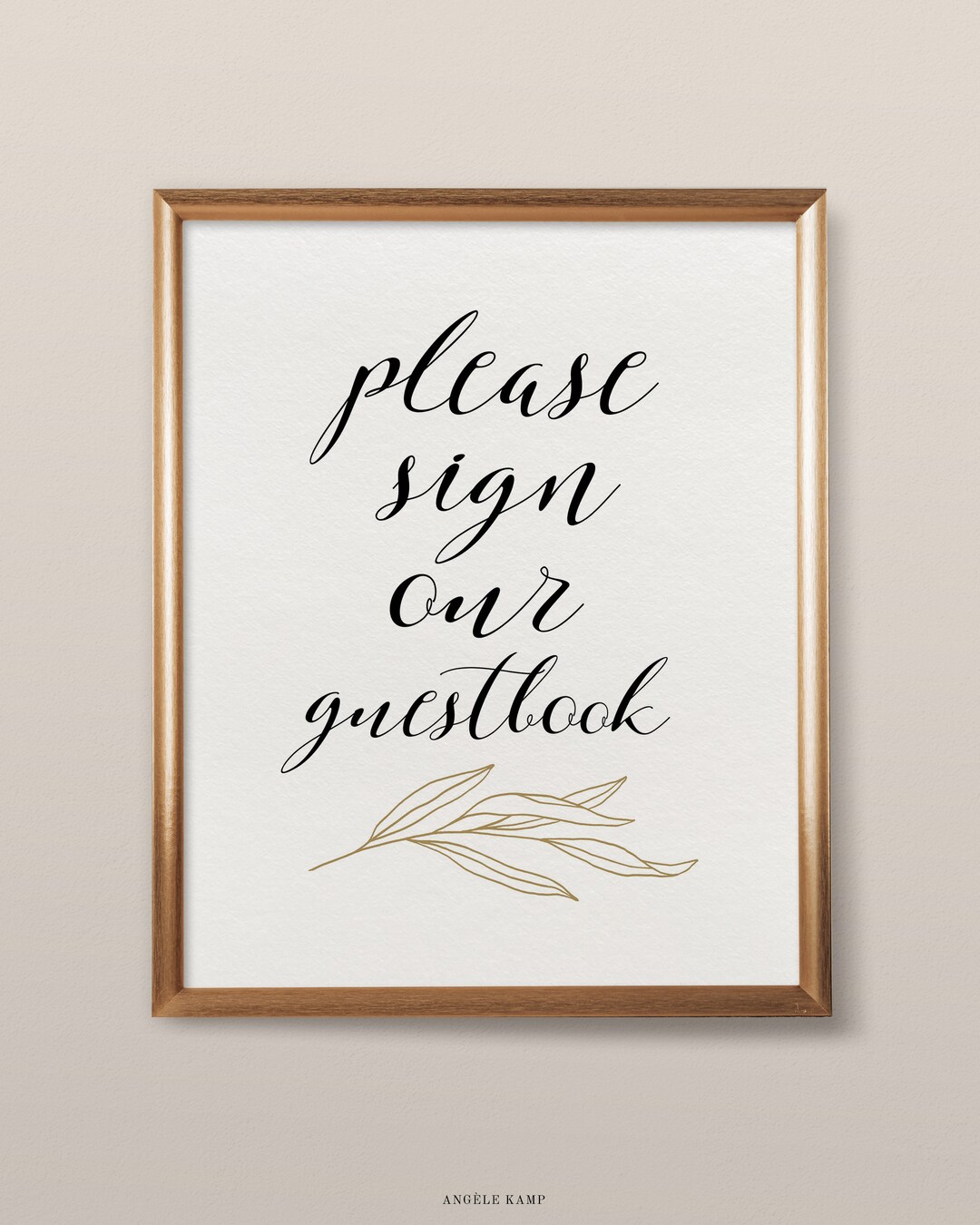 Wedding Printable Please Sign Our Guestbook, DIY Gold Wedding Print ...