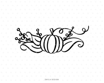 Pumpkin Outline Svg Cutfile Autumn Thanksgiving Clipart Svg - Etsy