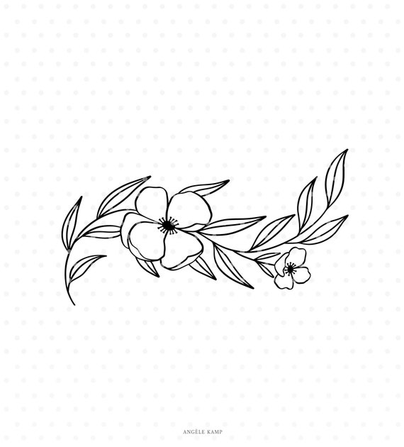 Floral Svg Cutfile Flourish Clipart for Cricut and Silhouette | Etsy