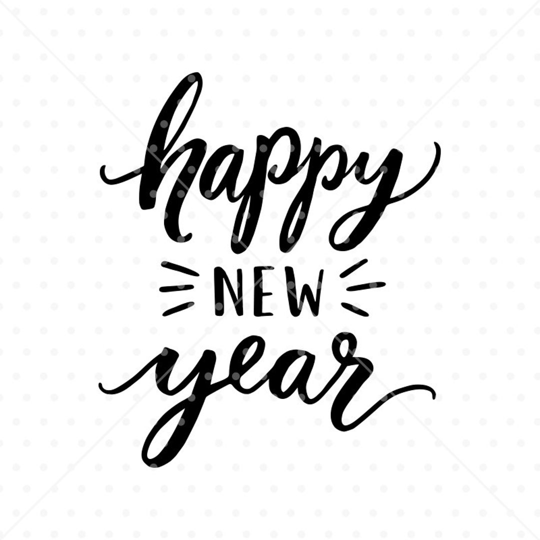 Happy New Year Svg, Christmas SVG File, Christmas Clipart, Hand ...