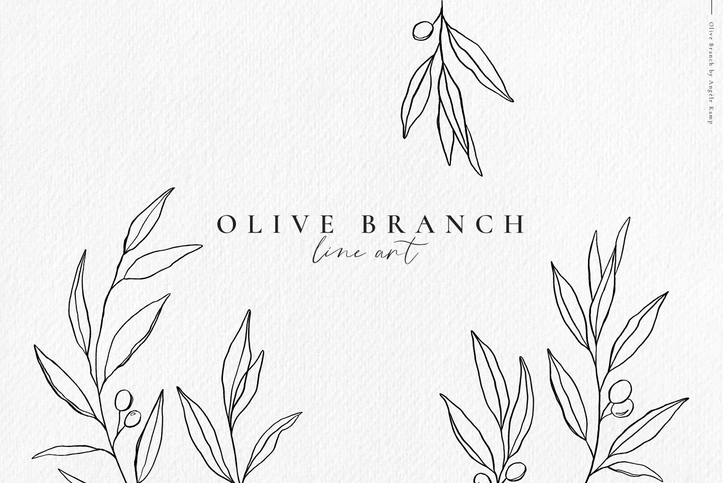 Olive Branch Set Botanical Leaves Clipart Illustrations Line - Etsy