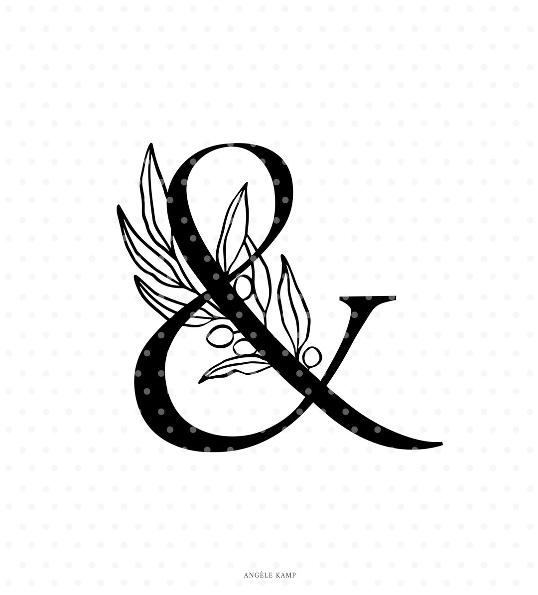 Letter & Svg Cutfile, Alphabet Initial Monogram With Olive Branch ...