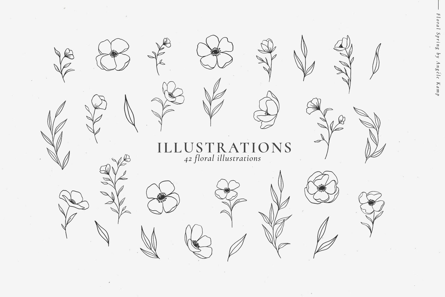 Floral Spring Set Illustrations Flower Clipart Bundle - Etsy