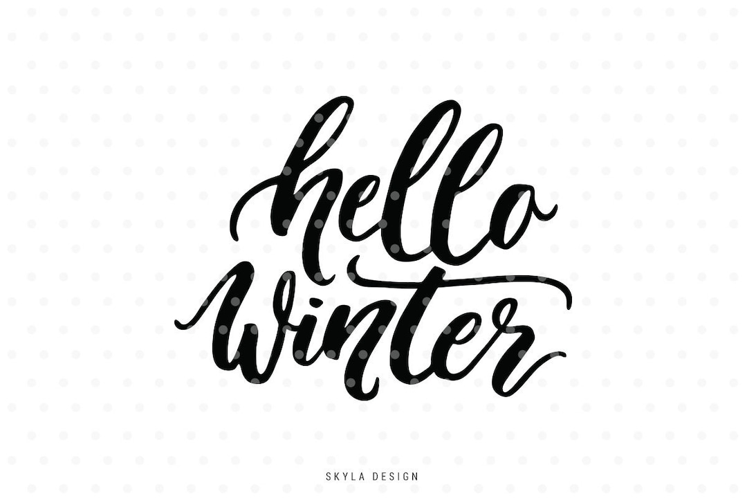 Christmas SVG File, Christmas Clipart, Hello Winter, Printable Quote ...