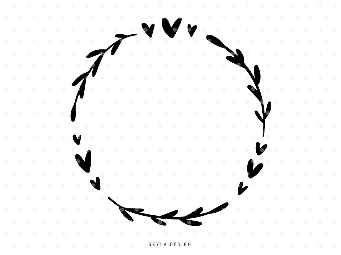 Floral Herz Kranz Svg Cutfile blühen Clipart für Cricut und | Etsy