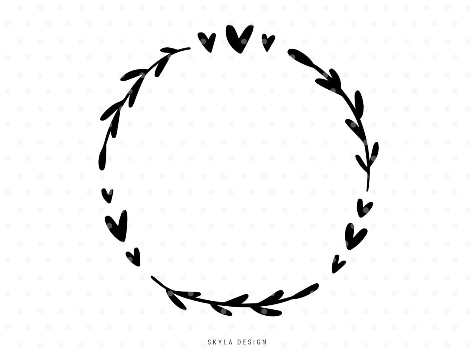 Floral Herz Kranz Svg Cutfile blühen Clipart für Cricut und | Etsy