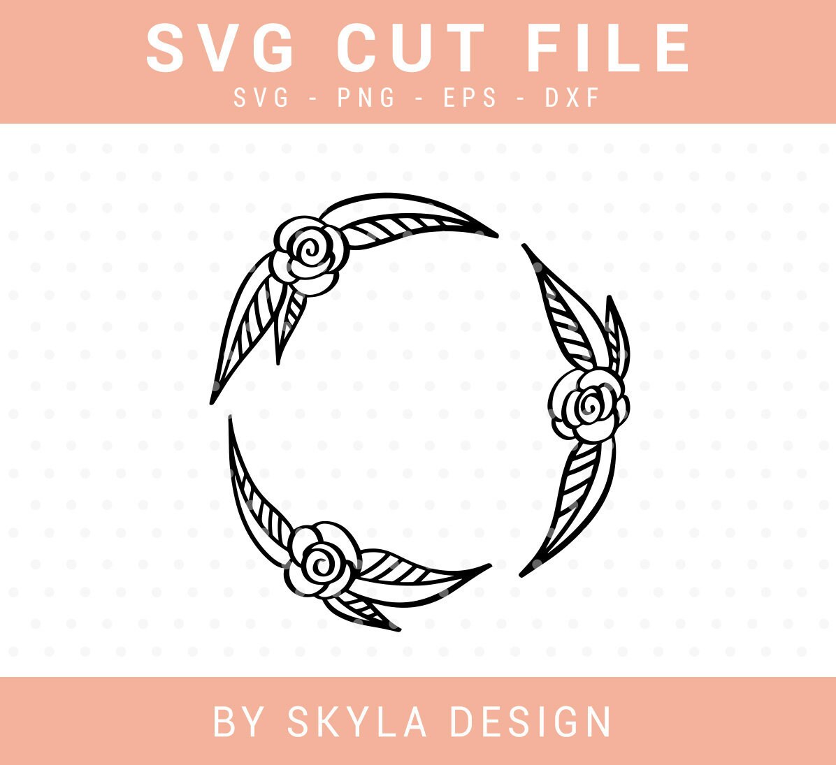 Rozen Svg clipart, krans Svg, Floral svg bestand, gesneden bloem ...