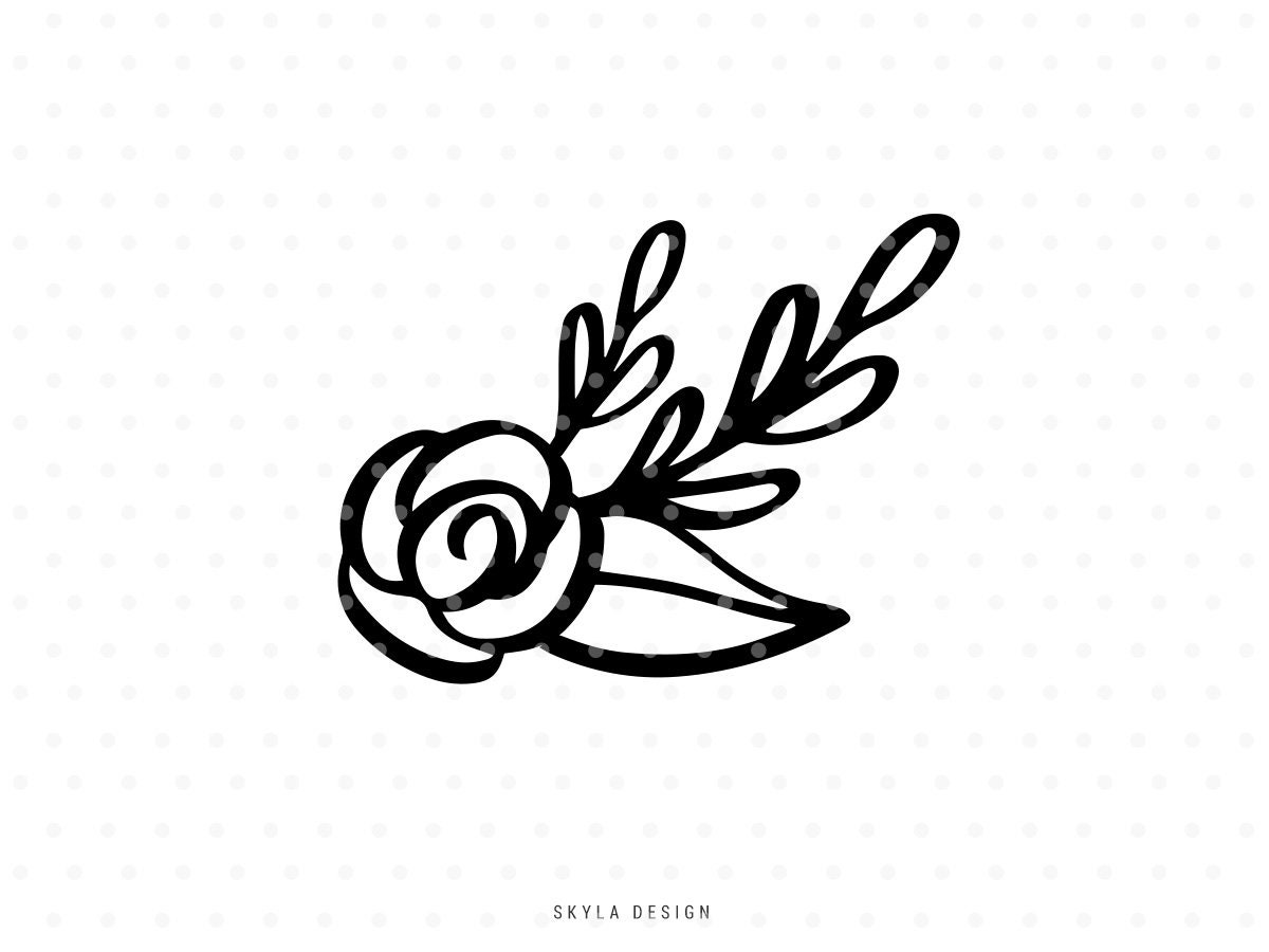 Rose Floral Svg Cutfile Flourish Clipart for Cricut and - Etsy