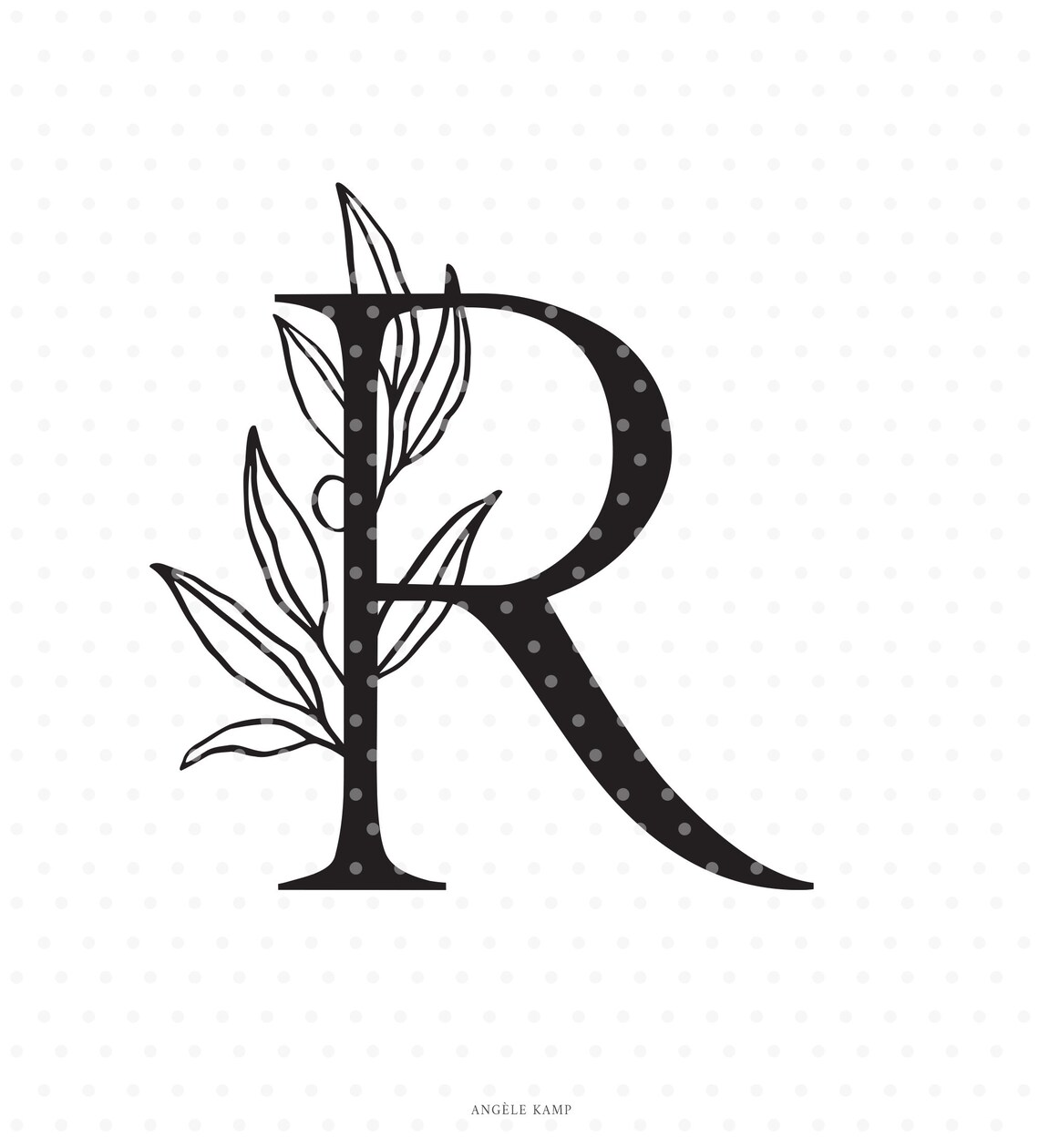 Letter R Svg Cutfile Alphabet Initial Monogram With Olive - Etsy