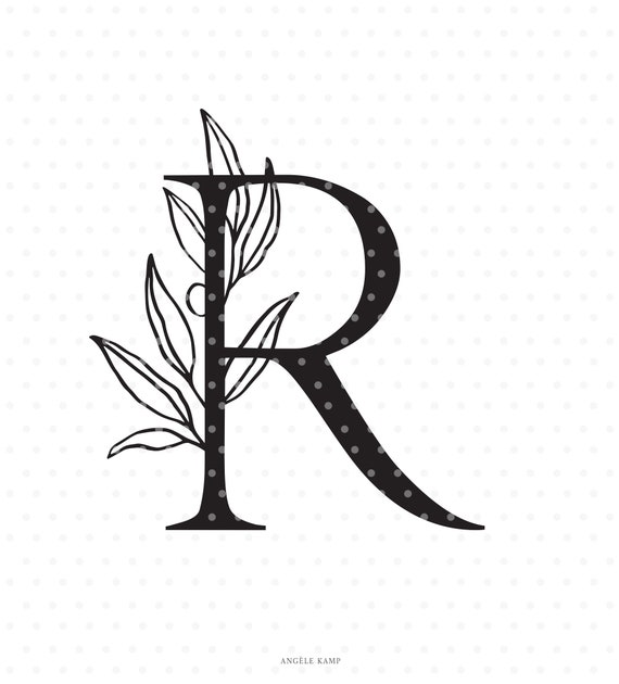 Letter R Svg Cutfile Alphabet Initial Monogram With Olive | Etsy