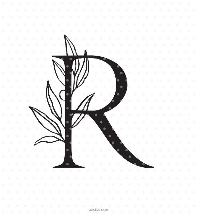Letter R Svg Cutfile Alphabet Initial Monogram With Olive - Etsy