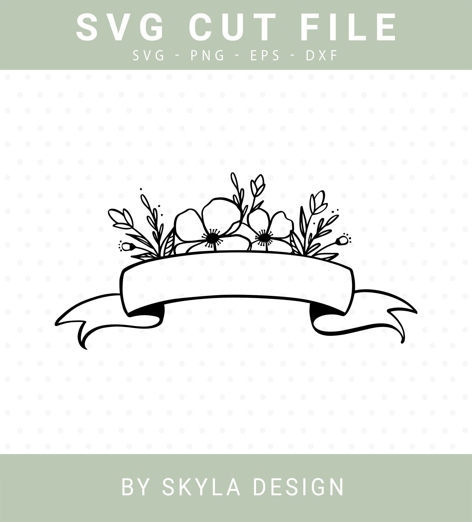 Spring Flower Banner Svg Cutfile for Cricut or Silhouette | Etsy