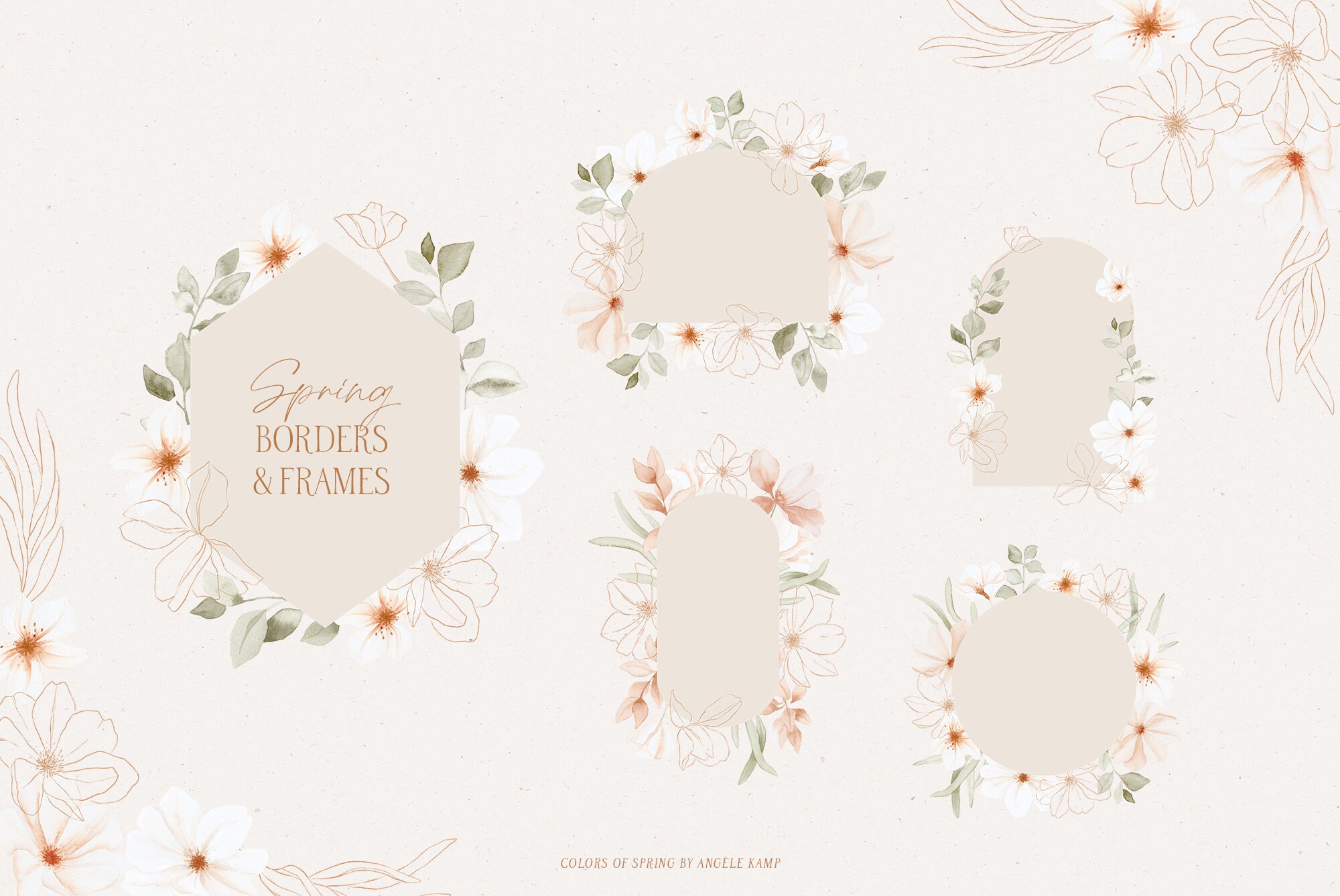 Colors of Spring Collection Floral Watercolor Patterns & | Etsy