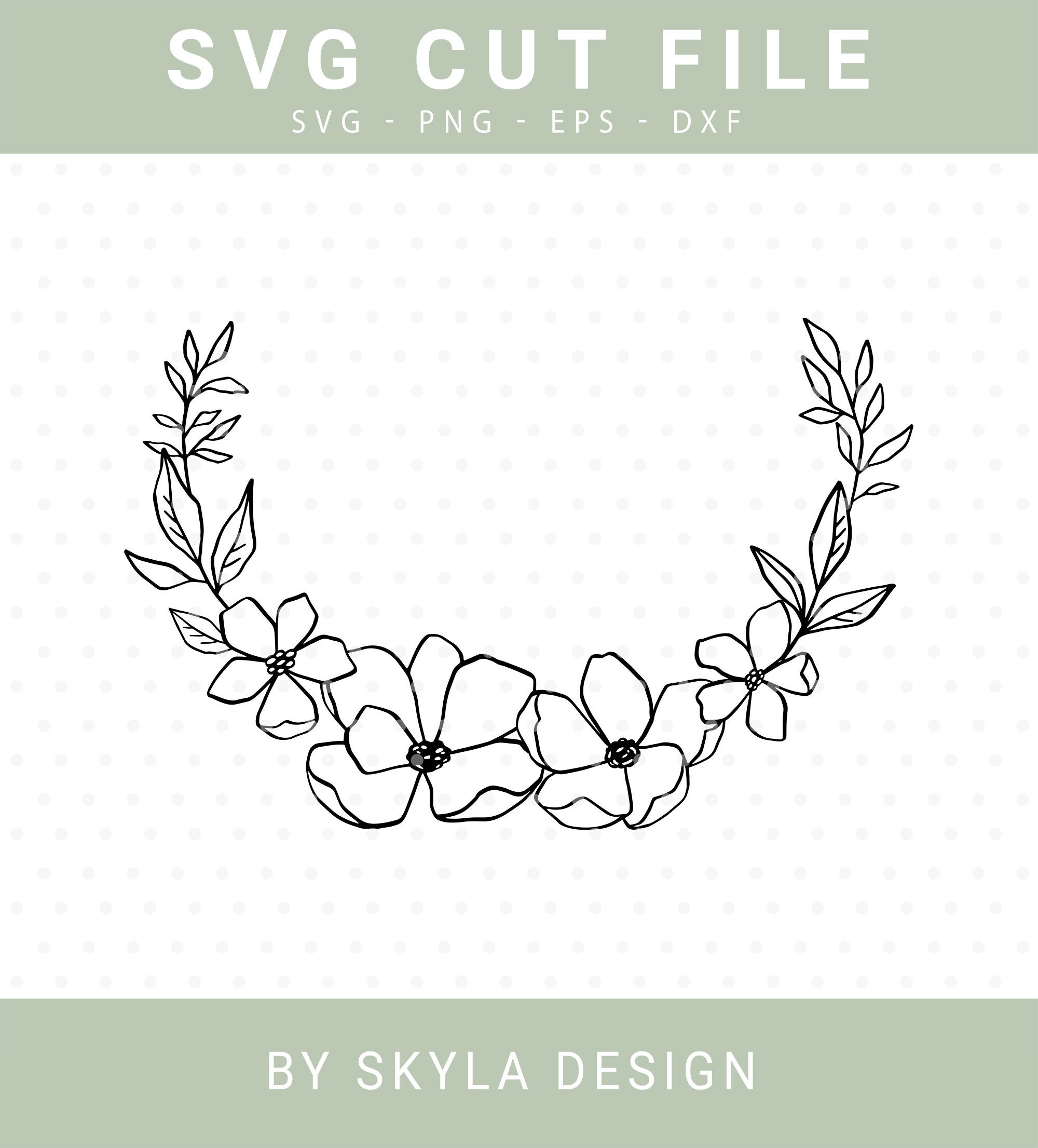 Spring flower wreath Svg cut file clipart | Etsy