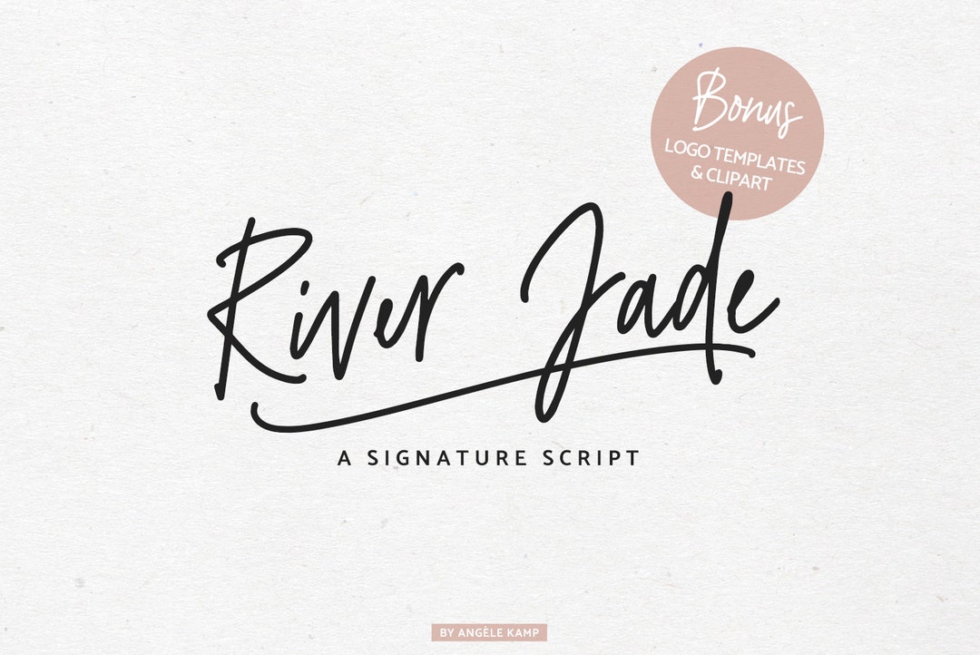 Signature Font Script River Jade With Logo Templates - Etsy