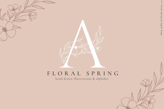 Floral Spring Collection Illustrations Alphabet Flower | Etsy