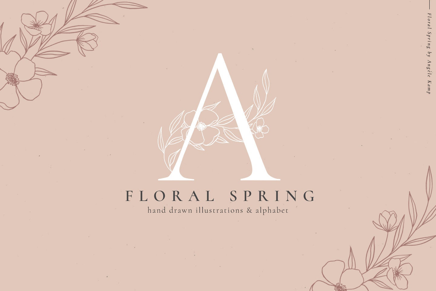 Floral Spring Collection Illustrations Alphabet Flower | Etsy