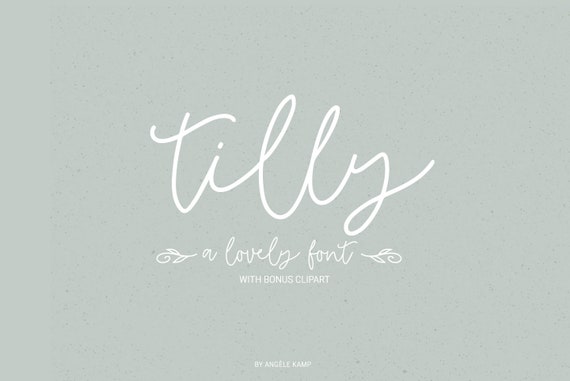 Tilly Lovely Font & Bonus Clipart - Etsy