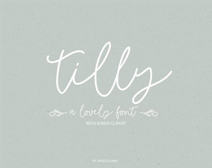 Tilly Lovely Font & Bonus Clipart - Etsy