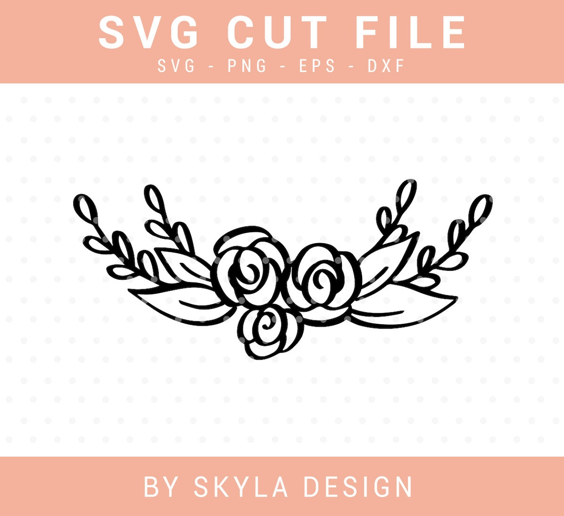 Floral svg cutfile flourish clipart for cricut and silhouette | Etsy