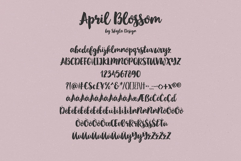 April Blossom bold brush font | Etsy