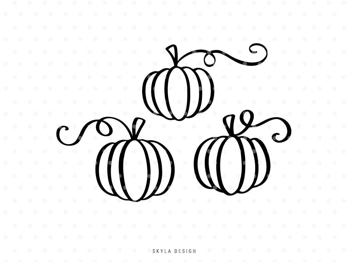3 Pumpkin Svg Cutfile Thanksgiving Autumn Clipart - Etsy