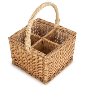 Wicker Basket With Four Compartments - Etsy