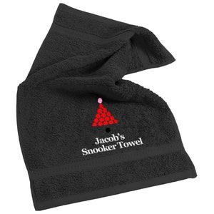 Personalised Embroidered Snooker Towel - Pool Player, Snooker Player ...