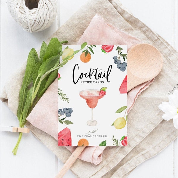 Mocktails Recipe Cards - Etsy
