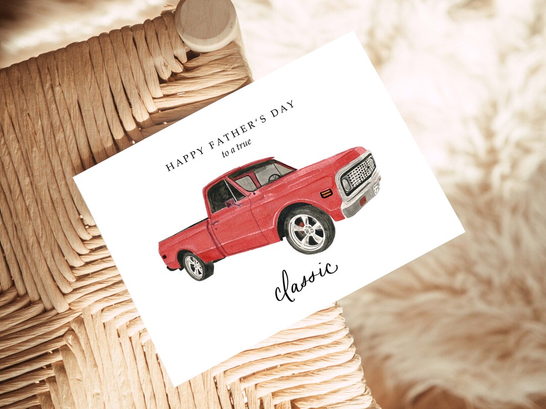 Classic Truck Father's Day Card - Etsy