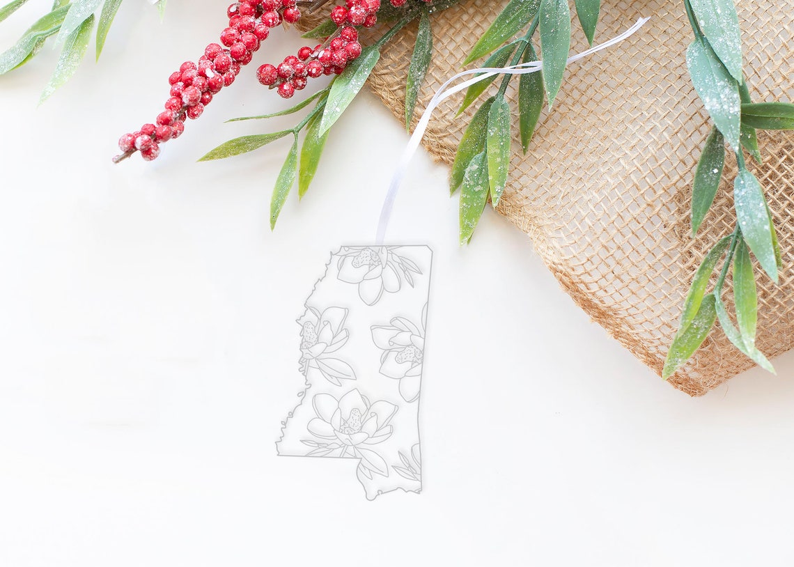Mississippi Magnolia State Flower Ornament - Etsy