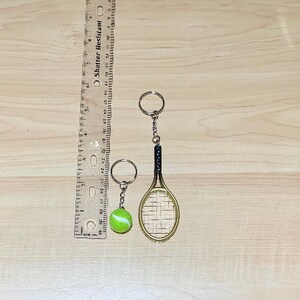 Cute Tennis Racket and Tennis Ball Keychain - Etsy