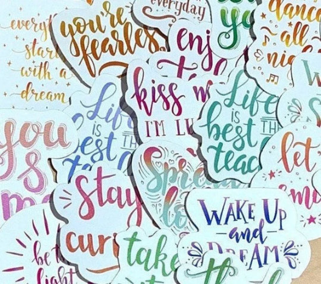 Cute Aesthetic Motivational Calligraphy Writing Stickers 20 Pcs - Etsy