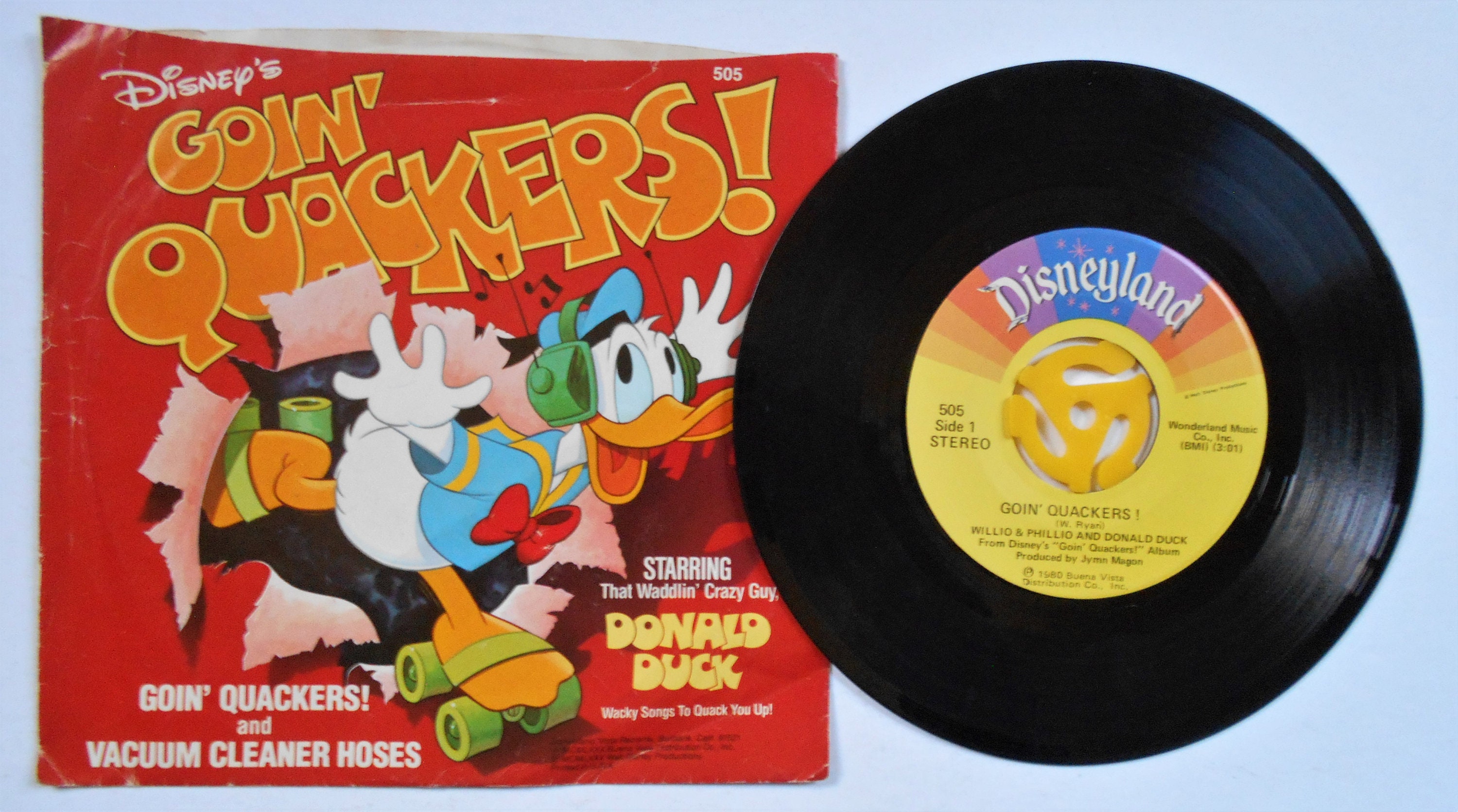 Disney's Goin' Quackers! Donald Duck - Rare 45 RPM 7 Inch Record 1980 ...