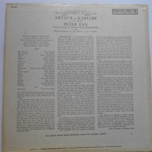 Peter Pan Children's Record 33 RPM LP - J.m.barrie - Jean Arthur, Boris ...