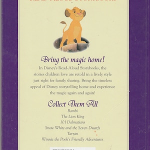 Disney's the Lion King Read Aloud Storybook Hardback - Etsy
