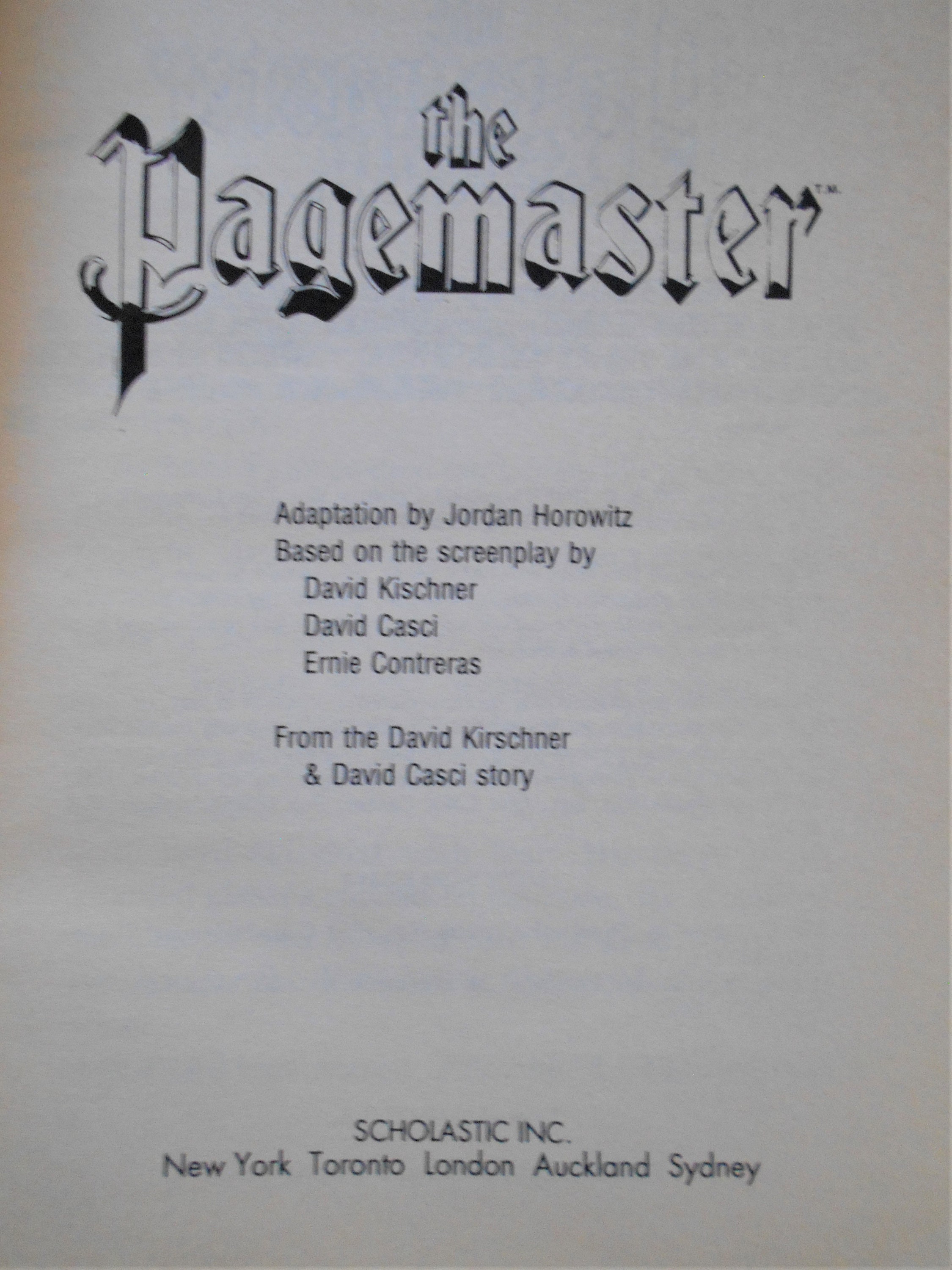 The Pagemaster Based on the Motion Picture Scholastic Paperback 1994 - Etsy