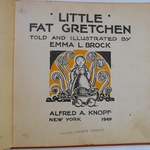 Little Fat Gretchen by Emma Brock * Rare Hardback Child's Book 1949 - Etsy