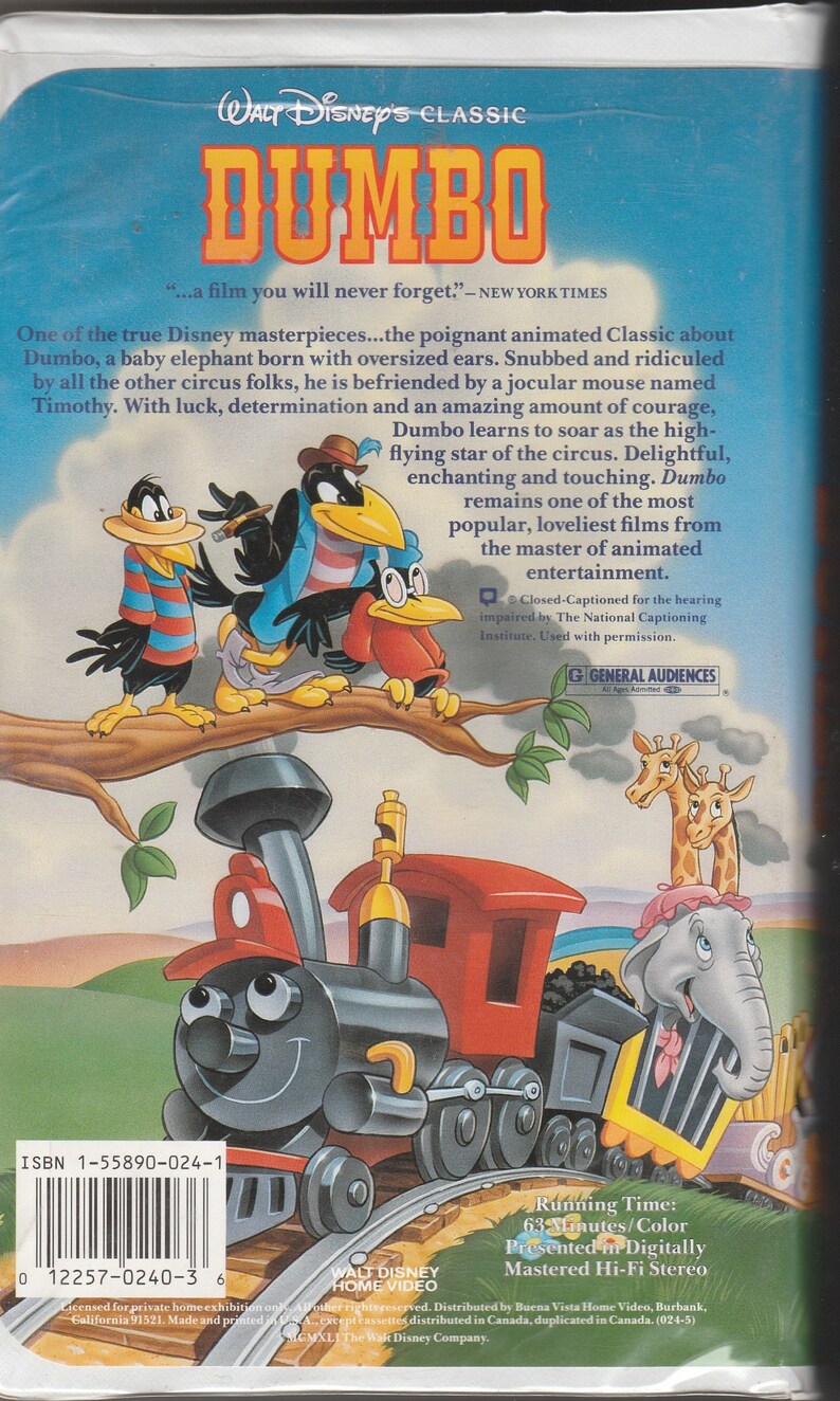 VHS Video Dumbo Walt Disney Black Diamond Edition - Etsy