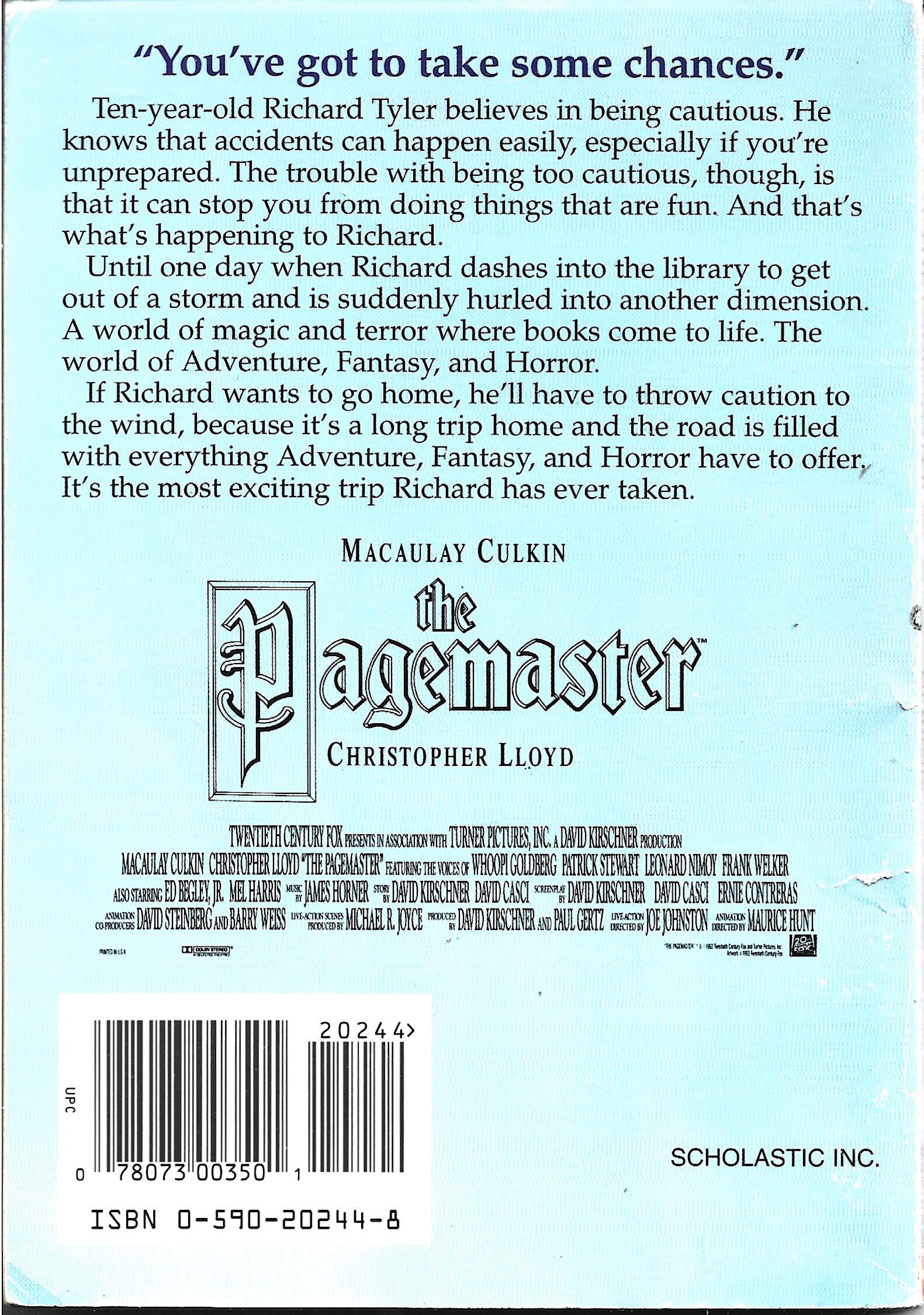 The Pagemaster Based on the Motion Picture Scholastic Paperback 1994 - Etsy