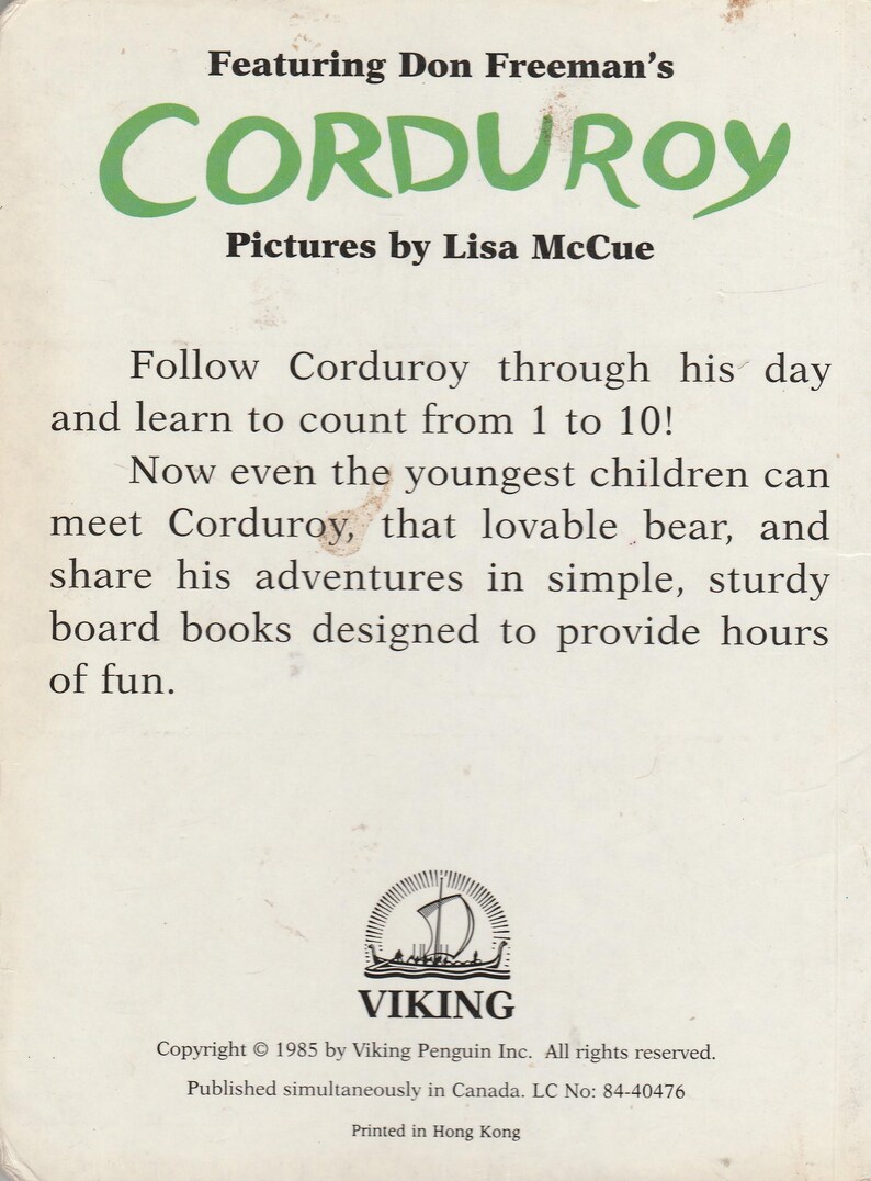 Corduroy's Day * Board Book by Don Freeman - Etsy