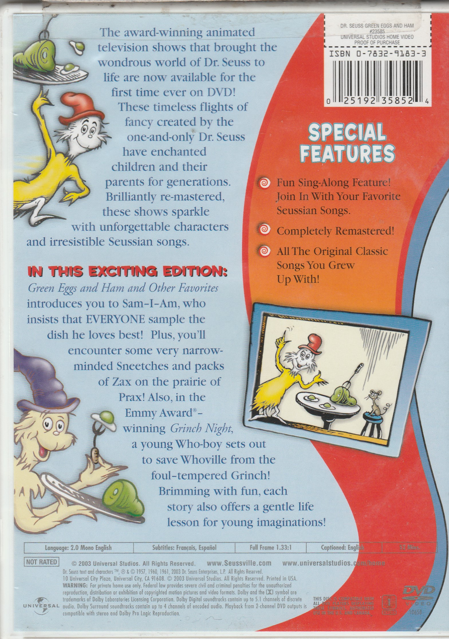Dr Seuss Dvd Green Eggs And Ham And Other Favorites Etsy