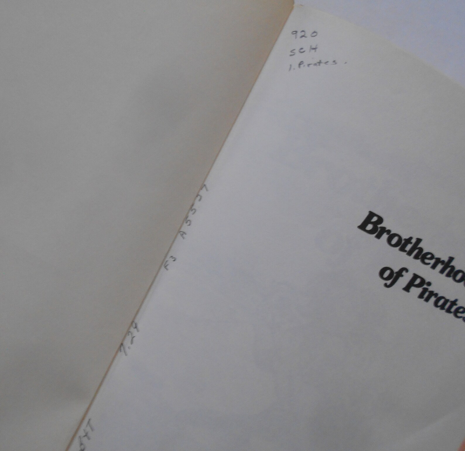 Brotherhood of Pirates by Judith Schoder and Paul Frame - Hardback Very ...