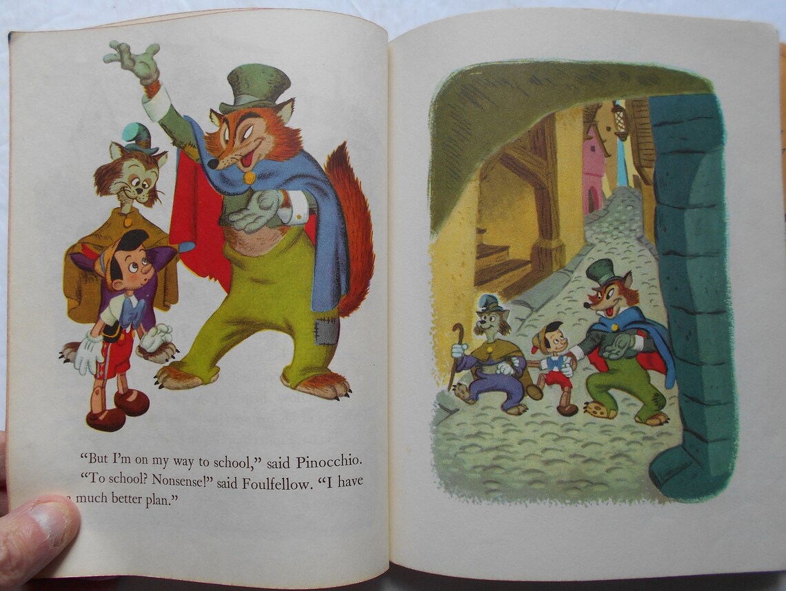 Walt Disney's Pinocchio Little Golden Book Early - Etsy